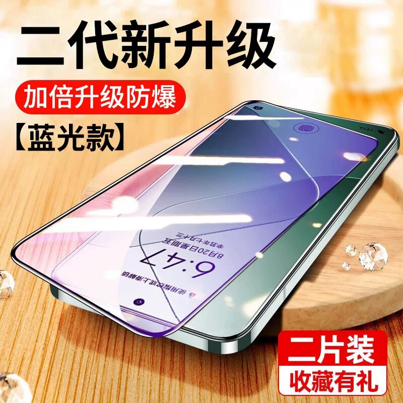 Новый защитный экран из стекла Corning для Xiaomi 14 с фильтром синего света, ультра-прозрачный, 2 листа, защита от