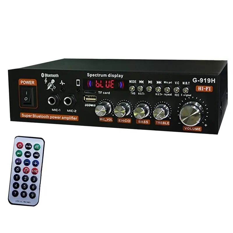 Домашний усилитель мощности HIFI Bluetooth 5.0 Audio Amplificador - EU Plug