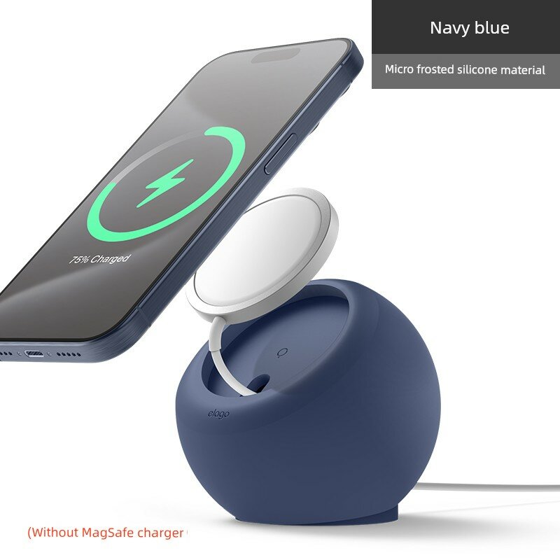 Держатель MagSafe для iPhone 16 Pro Max, темно-синий эллиптический MST2, компактная настольная и подушечная подставка