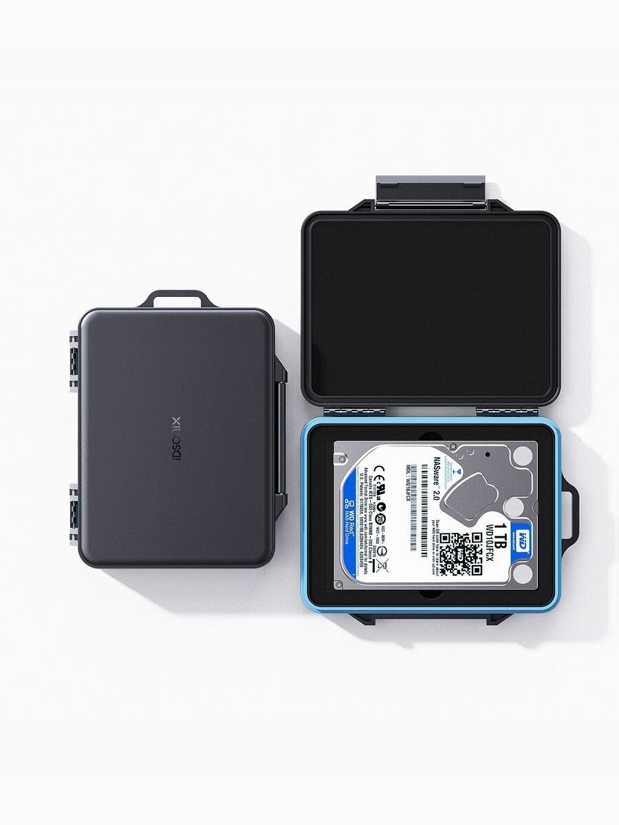 Футляр для SSD/HDD 2.5 дюйма iDsonix-OS25-01, подходит для хранения SSD/HDD 2.5 дюйма, высококачественный материал ABS внешний корпус бокс для дисков 2.5