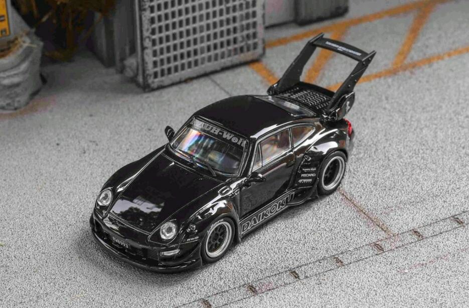 Коллекционная машинка Star Model 1:64 Rauh-Welt Widebody RWB993 High Wing Black