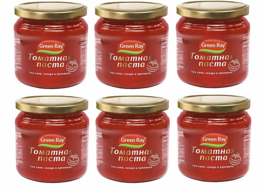 Green Ray Томатная паста 205 г (Набор из 6 шт) ГОСТ