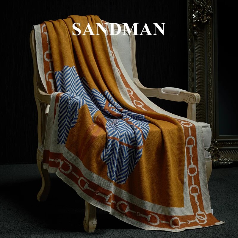 SANDMAN Parrish ароматическое шерстяное смешанное одеяло в клетку, средневековое двустороннее одеяло, одеяло для