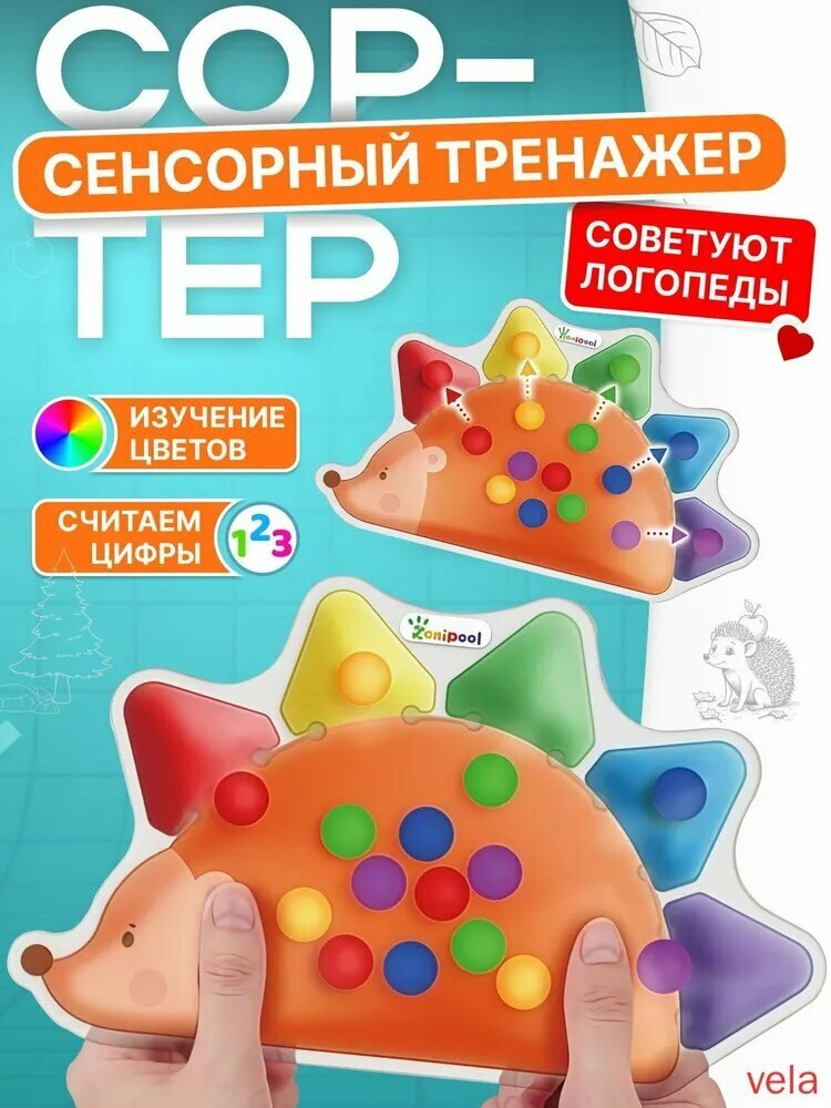 Сортер. Развивающая игрушка от года. Антистресс. Игра на развитие мелкой моторики для малышей от года