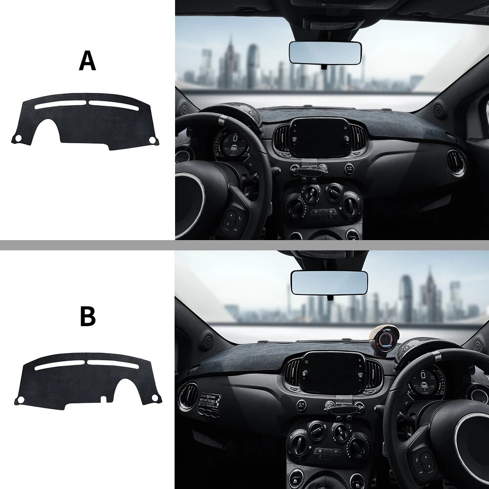 Для Abarth 595 695 2012 2013 2014 2015 2016 2017 2018 2019-2024 Black flannel, for left-hand drive