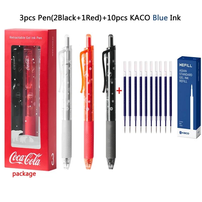 Гелевые ручки KACO Limited Edition, набор из 3 штук Синий, 3Pen 10KACOBlue Ink