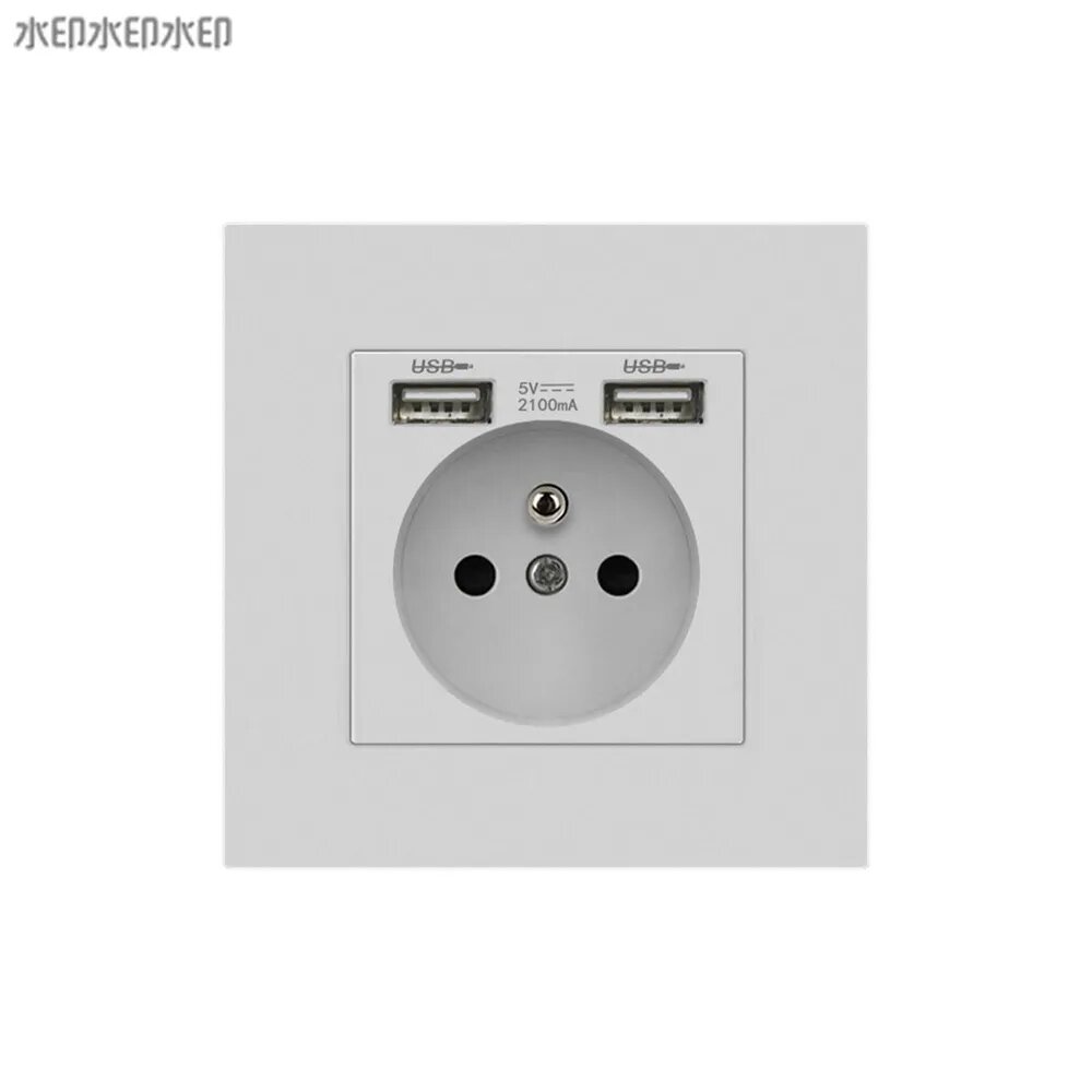 Розетка настенная с USB-портом для зарядки бытовой техники, Белый