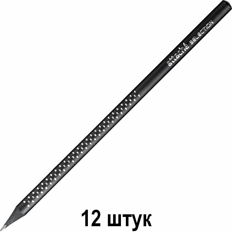 Attache Selection Карандаш чернографитный Prime HB, черный корпус, 12 шт //