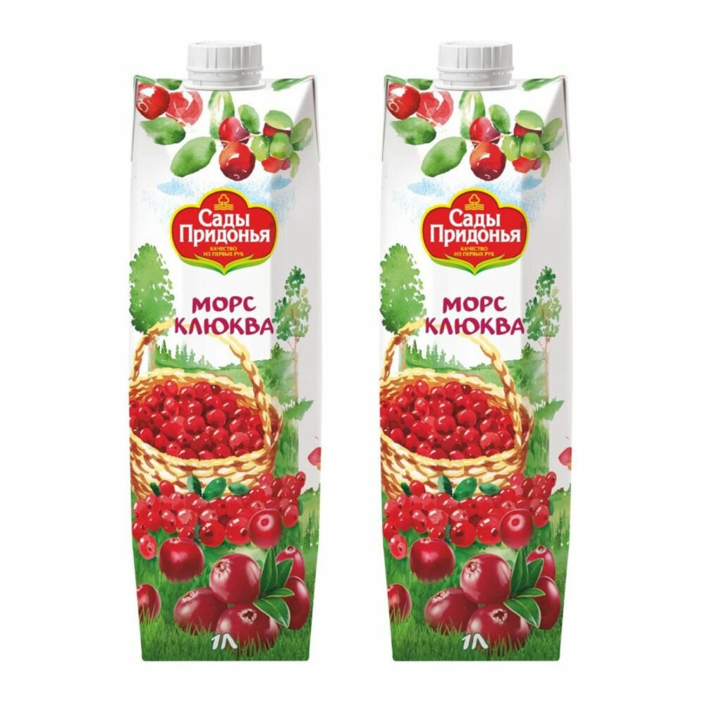 Сады Придонья Морс клюквенный 1 л, 2 шт