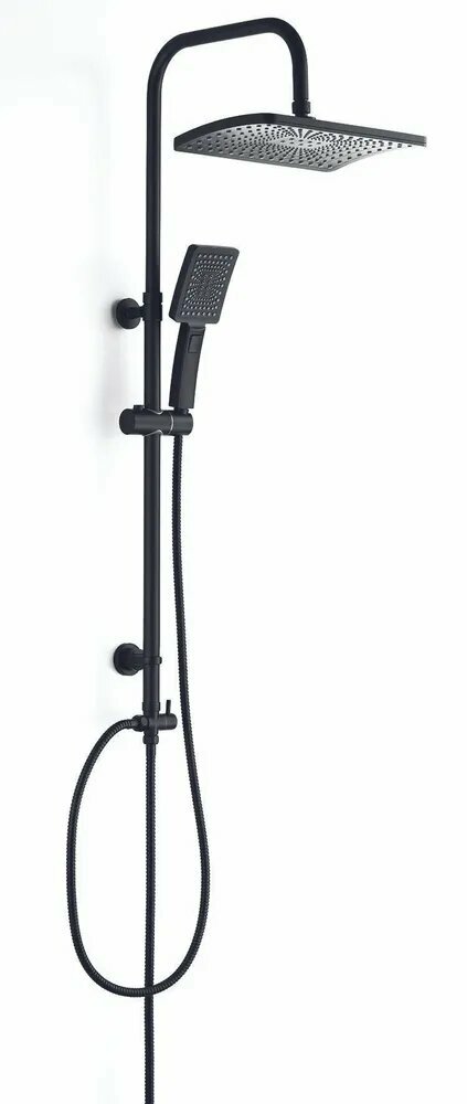 Душевая стойка с тропическим душем, черный матовый Osgard Grunan Black 10030