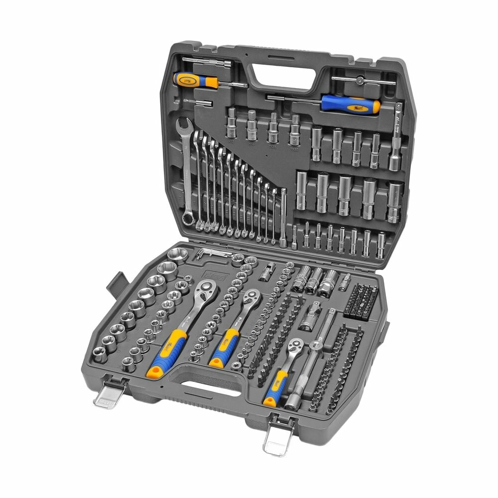 Набор инструмента 1/2 Dr 3/8 Dr и 1/4 Dr 218 предметов KRAFT KT 700684