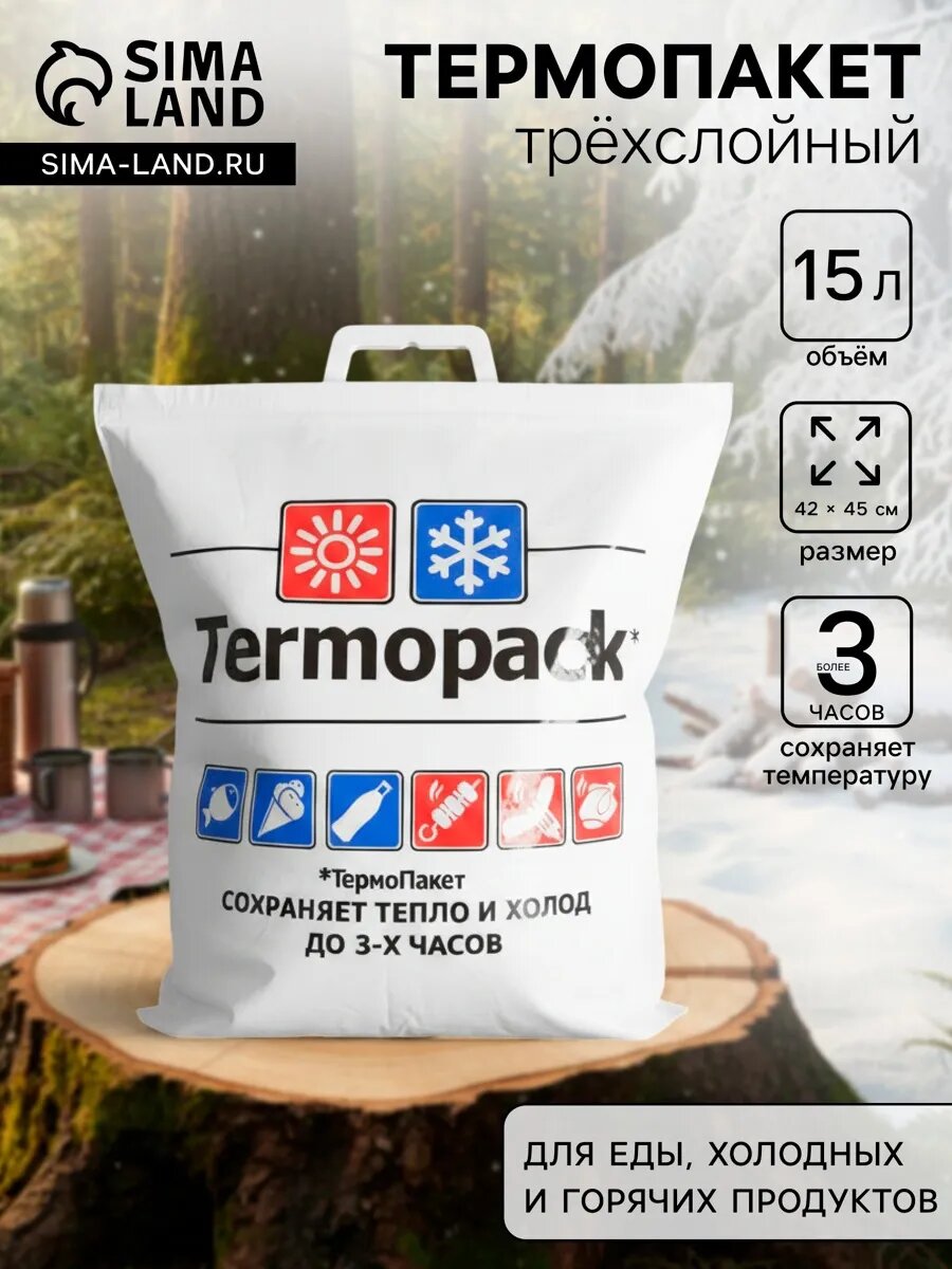 Термопакет для замороженных продуктов большой многоразовый