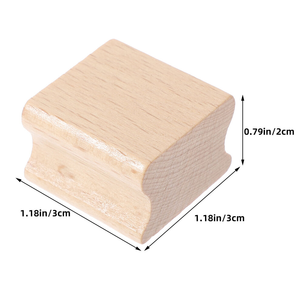 12 Шт Дurable Буковые Блоки Для Создания Печатей Square Grooved Wood Stamp Blanks 3.00X3.00X2.00Cm