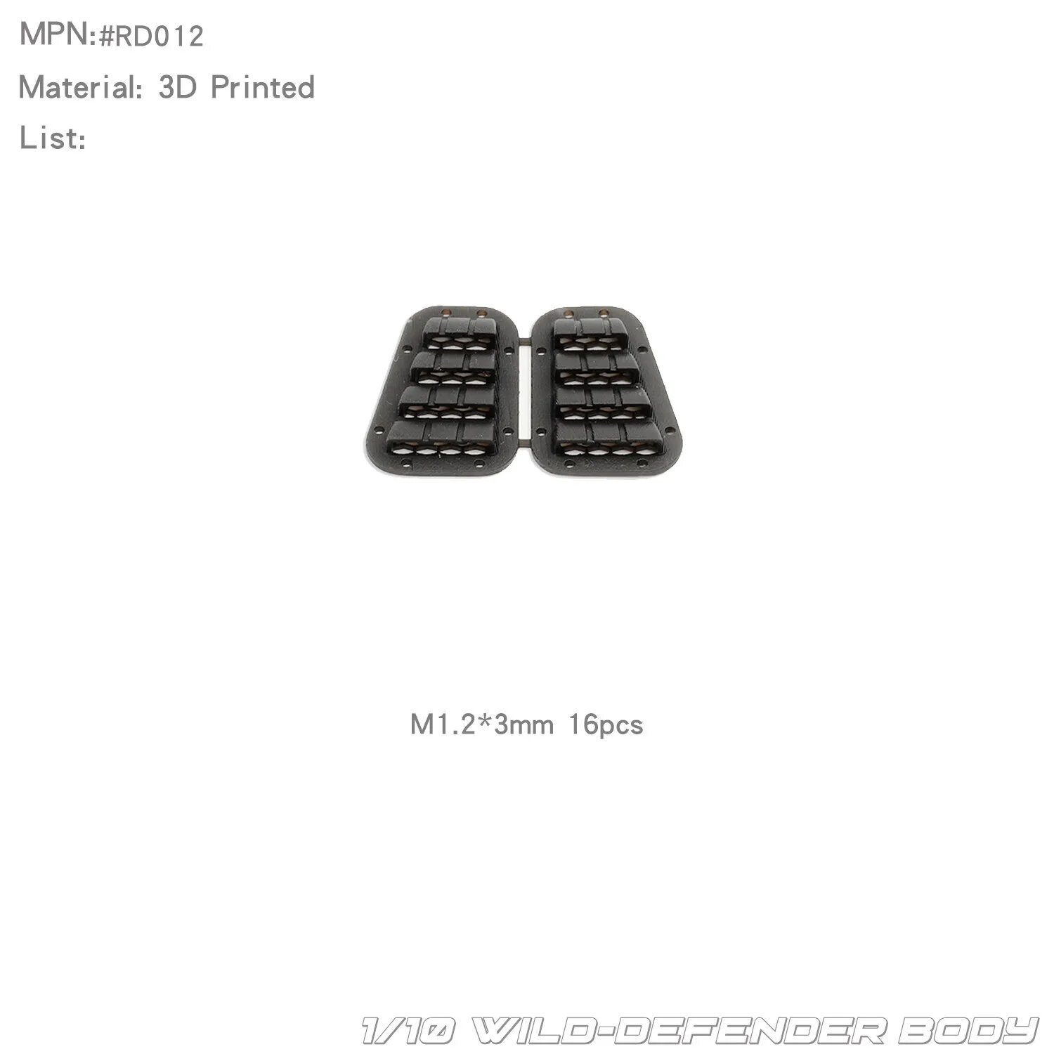 Вентиляционная решетка RCDream TRX4 Defender, RD012