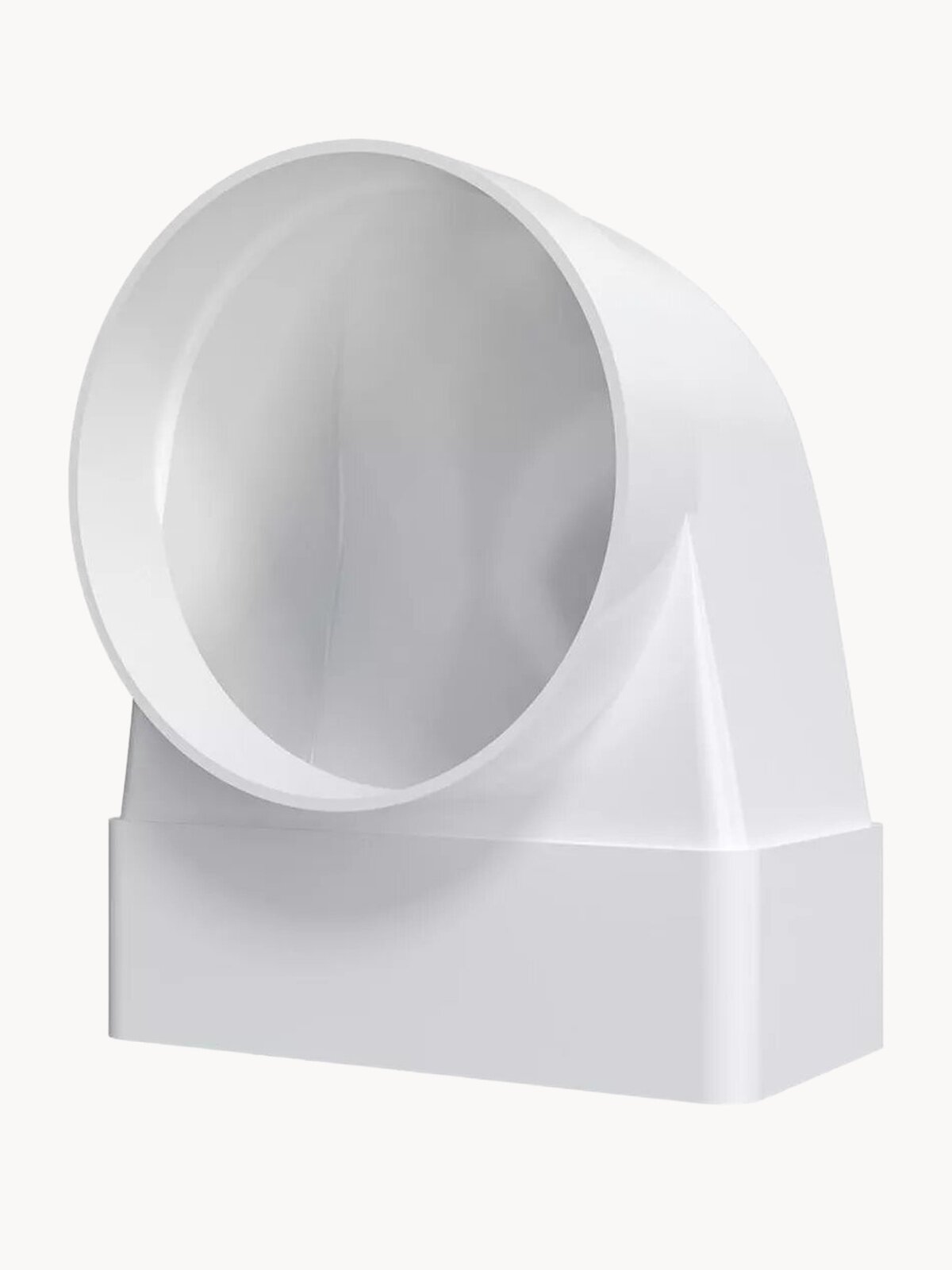 Переходник Era 612СК10ФП, D100 мм, 90°, 60х120 мм, пластик, круглый/прямоугольный, белый