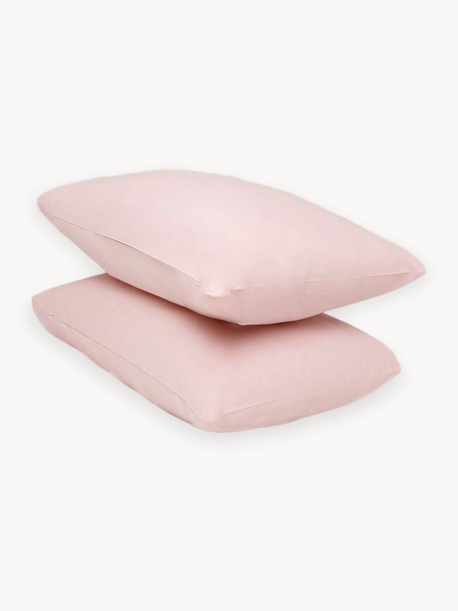 Наволочки, 50x70, 2 шт, ранфорс, розовый, Coho Home