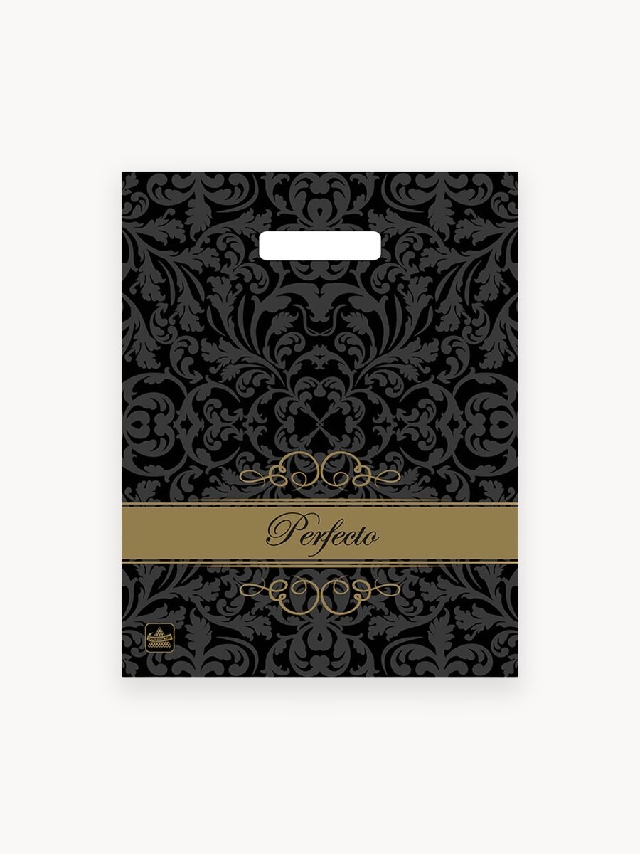 Пакет с вырубной ручкой ПВД, 3730 см, "Перфекто Шайн", 90 мкм, 25шт.