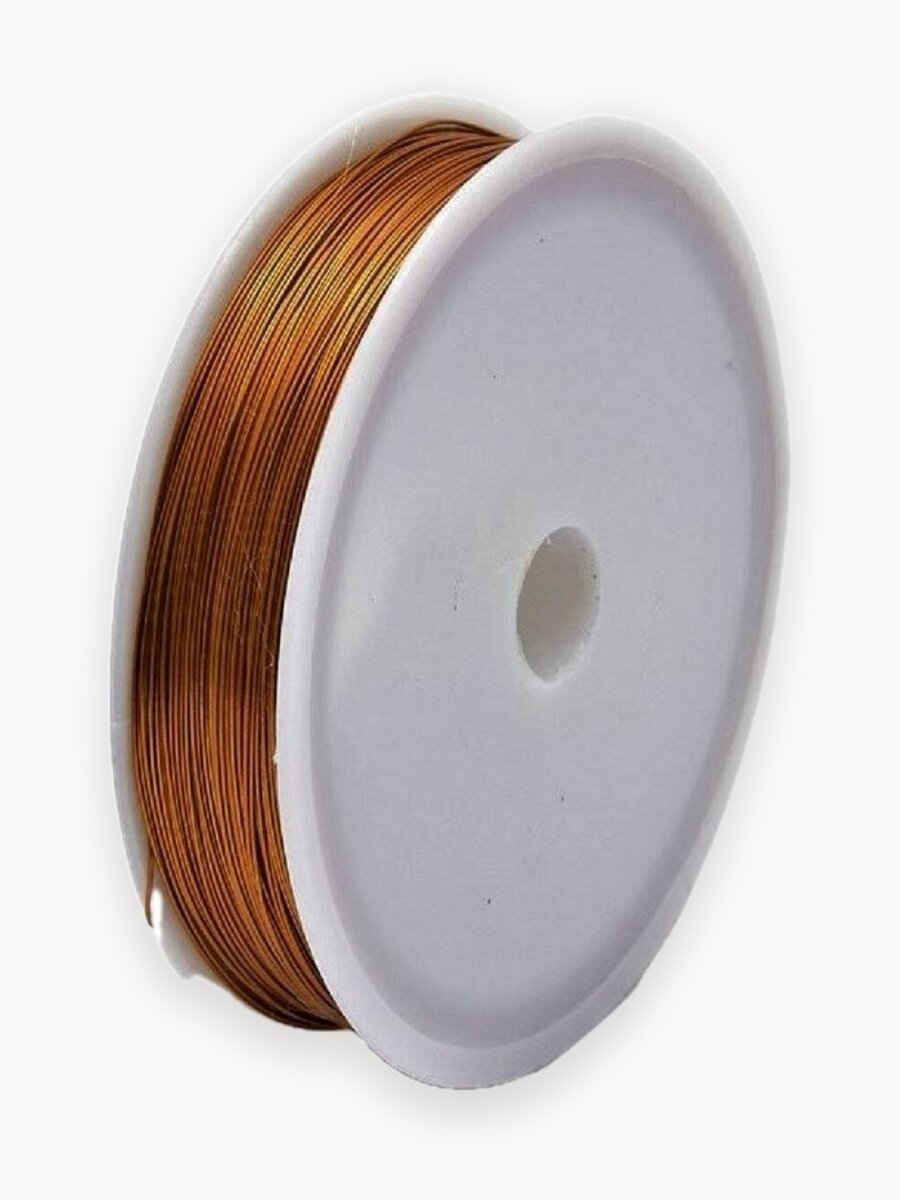 Проволока для бисера, рукоделия 0,4мм х 50метров, флористическая вязальная, оцинкованная медная