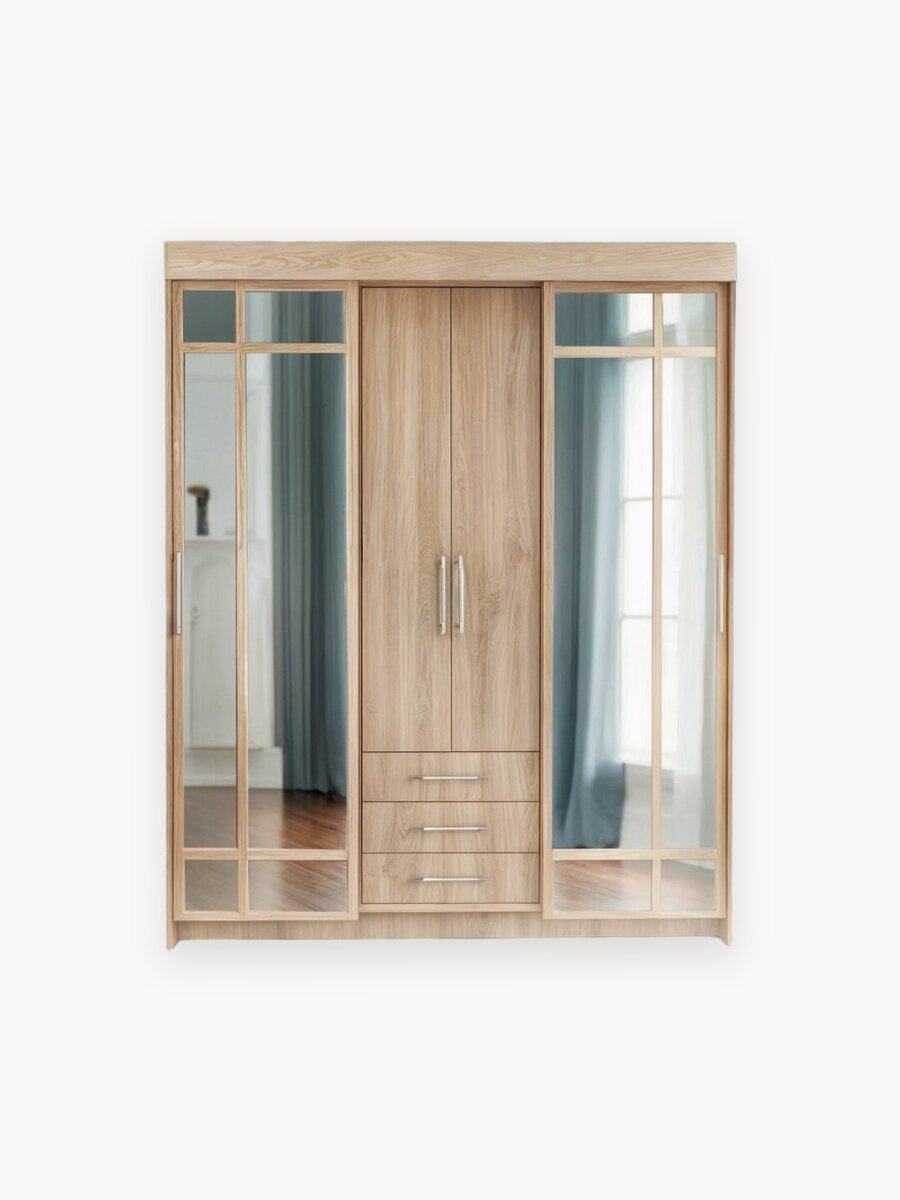 Шкаф-купе Маэстро с зеркалом, дуб сонома, 170х210х47, Мебель Кинг