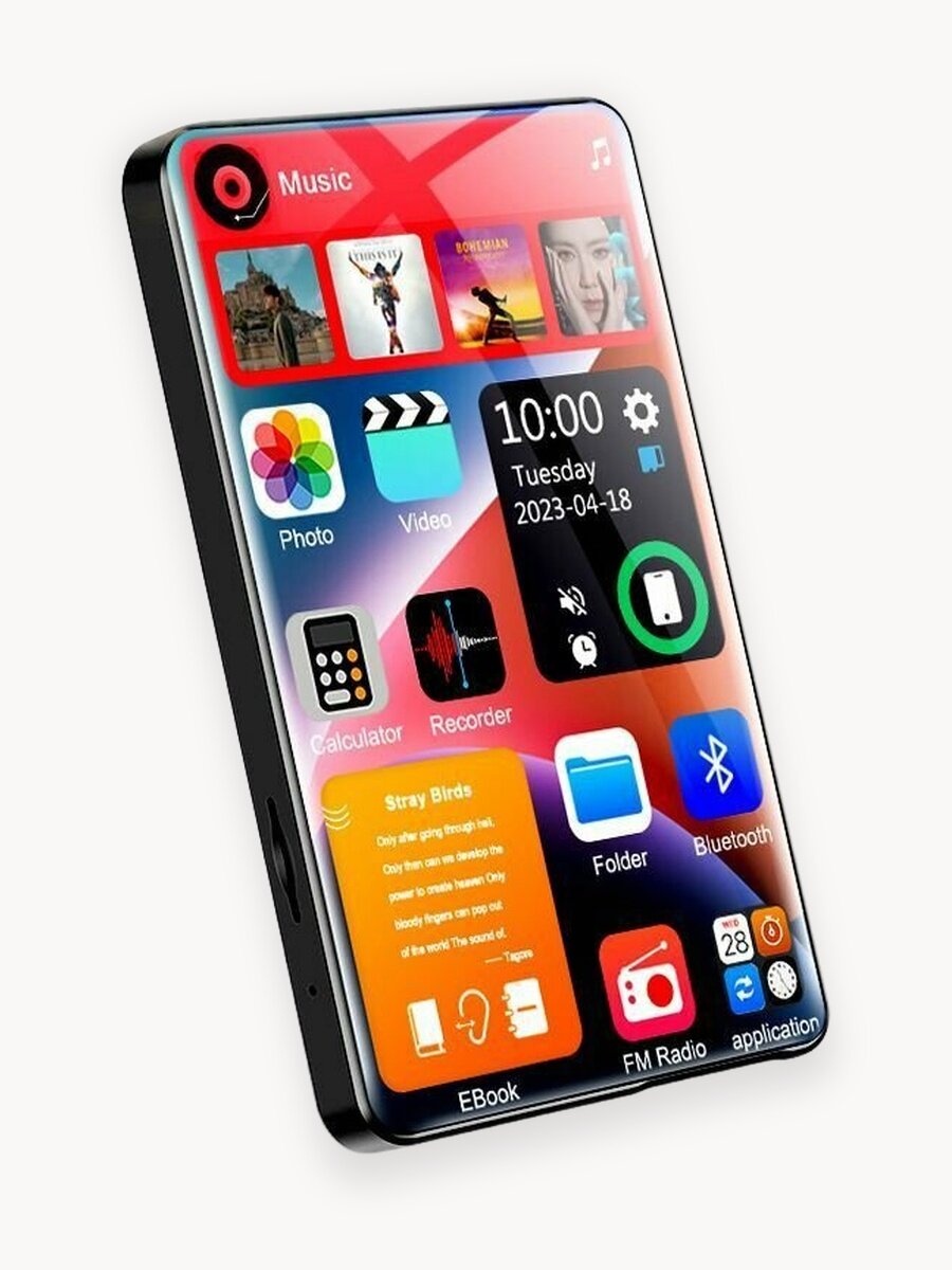 MP3 плеер X20-Новый интерфейс 4.0 дюйма сенсорный экран Bluetooth 5.0 Встроенный динамик Многоязычный 16ГБ