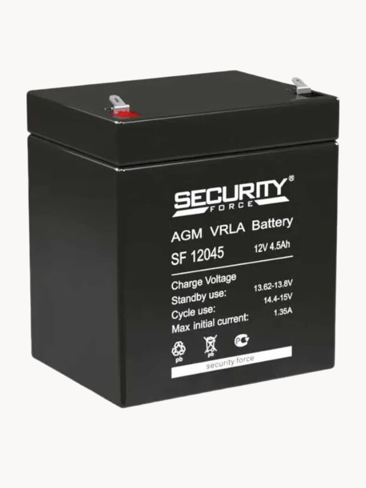 Аккумуляторная батарея Security Force SF 12045 прямая полярность технология AGM надежное и долговечное решение