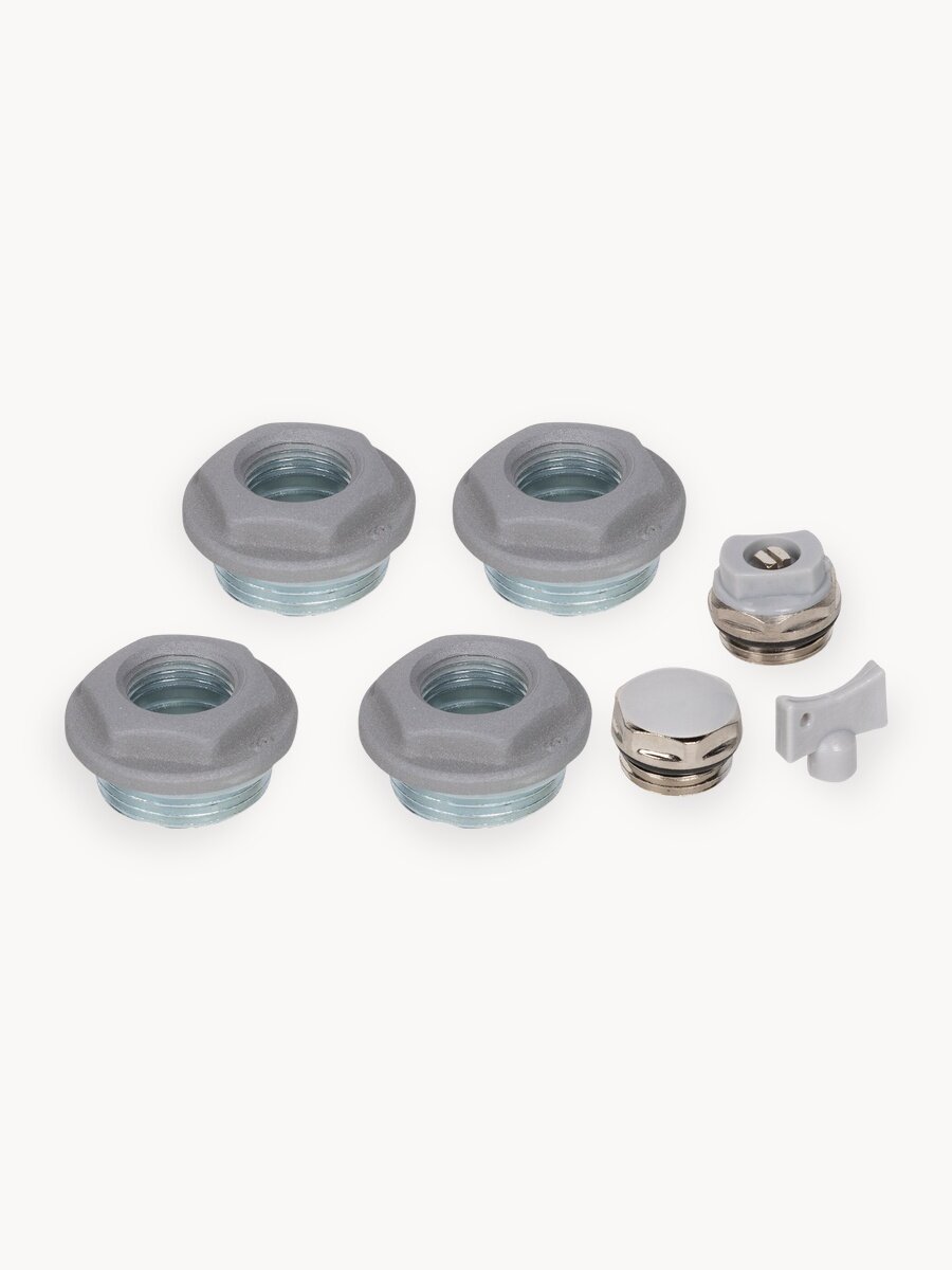 Комплект монтажный Royal Thermo, настенный, сталь, 1 х 1/2" серебристый