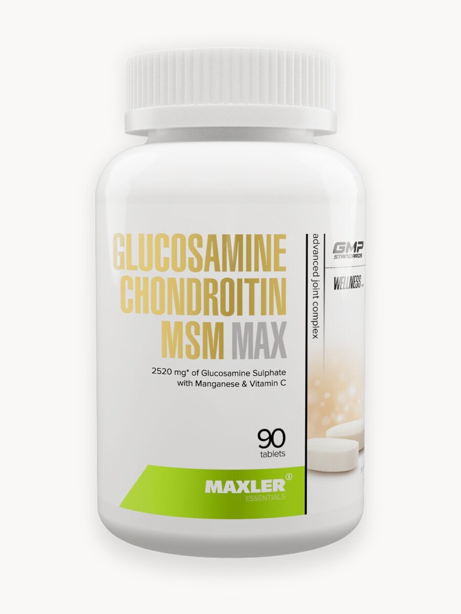 Глюкозамин хондроитин МСМ для суставов и связок Maxler Glucosamine Chondroitin MSM Max, 90 таблеток