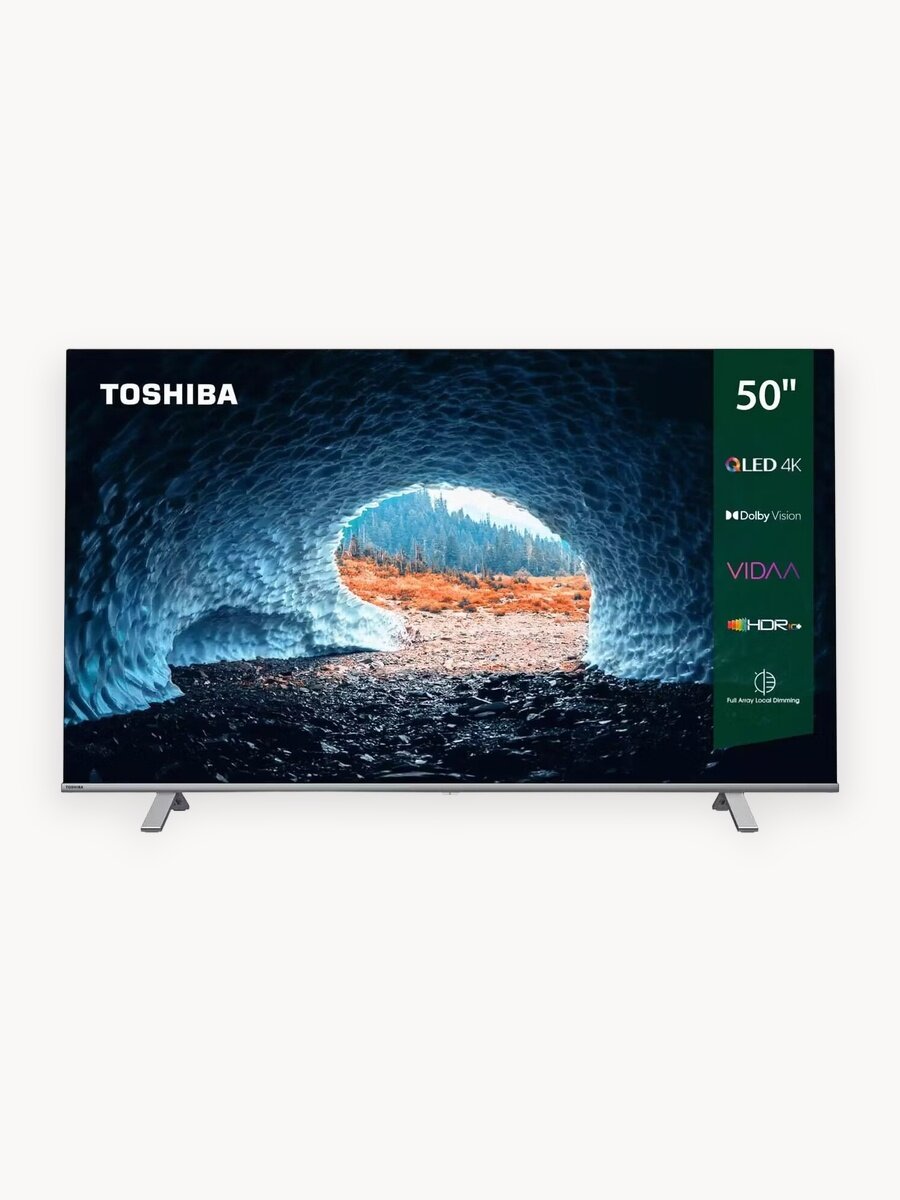 50" QLED Телевизор Toshiba 50C450KE, 4K Ultra HD (3840x2160 Пикс), черный