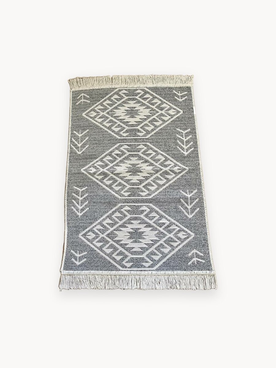 Ковер хлопковый двусторонний Килим / ковер 60 см на 90 см / прикроватный коврик / придверный коврик / безворсовый ковер / Musafir Home