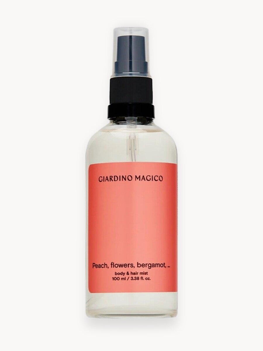 Парфюмированный мист от GIARDINO MAGICO PEACH, FLOWERS, BERGAMOT. 100ml