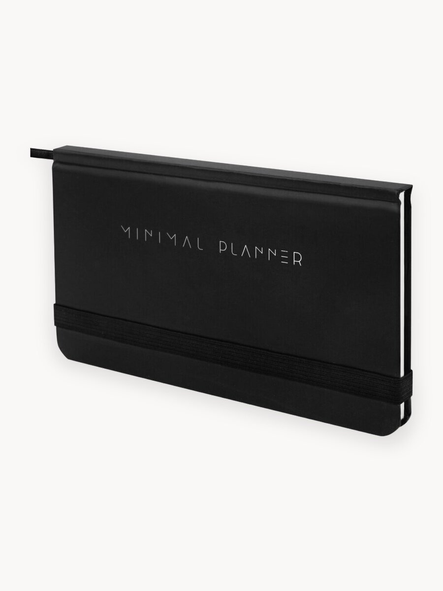 Еженедельник недатированный 171х93 мм, блокнот для записей 64 листа с резинкой, планер планинг, записная книжка, твердая обложка, Brauberg, черный, 116309