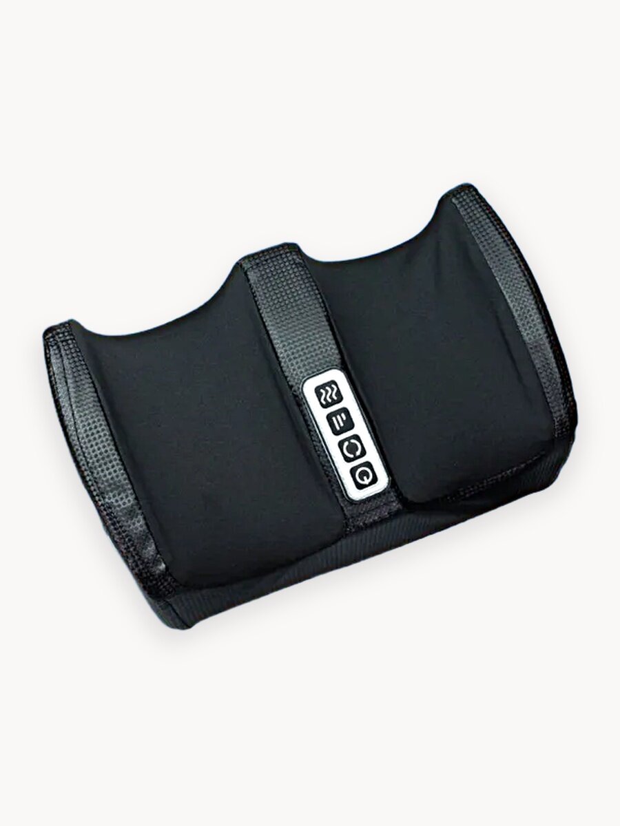 Массажер для ног электрический, Компрессионный электрический массажер для ног с подогревом роликовый, Черный