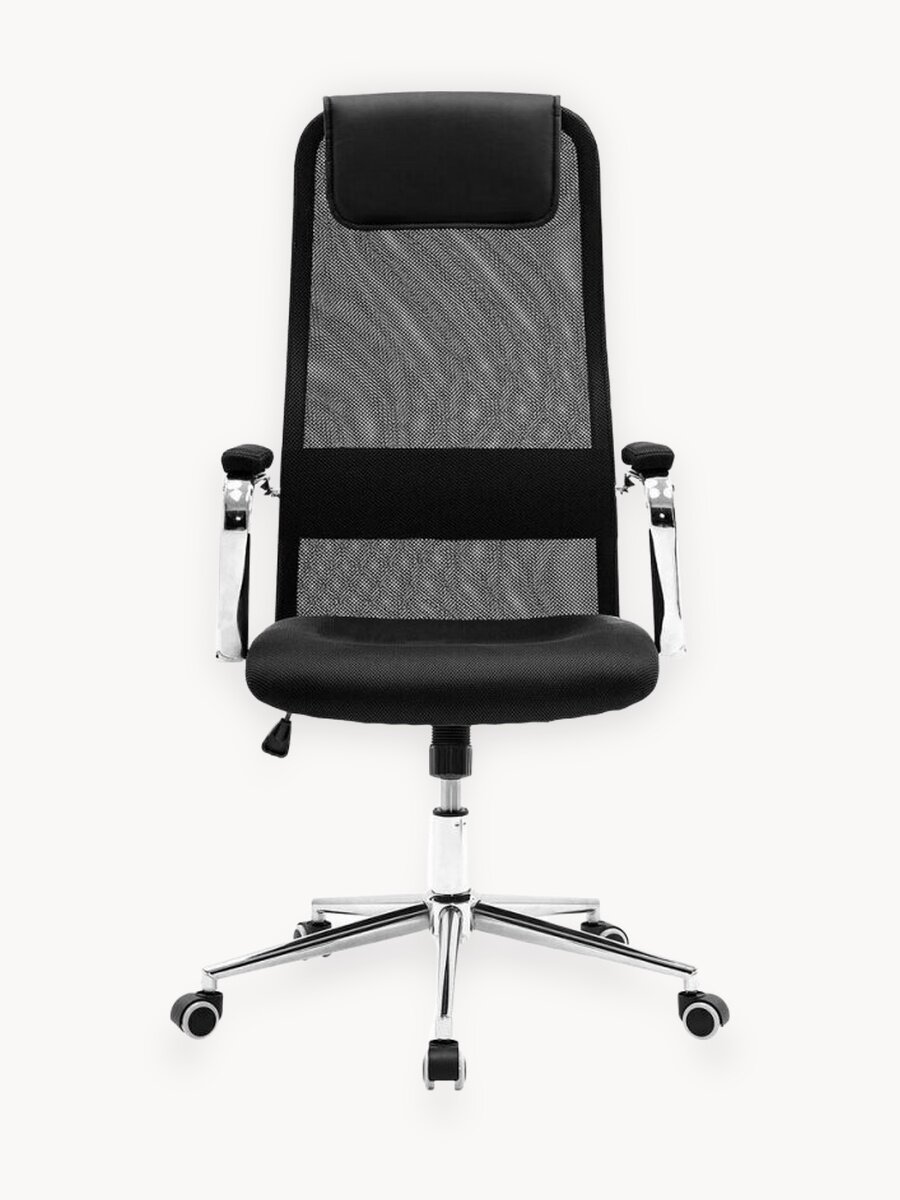 Кресло офисное компьютерное GAMELAB Bürokrat, черный, сетка/искусственная кожа