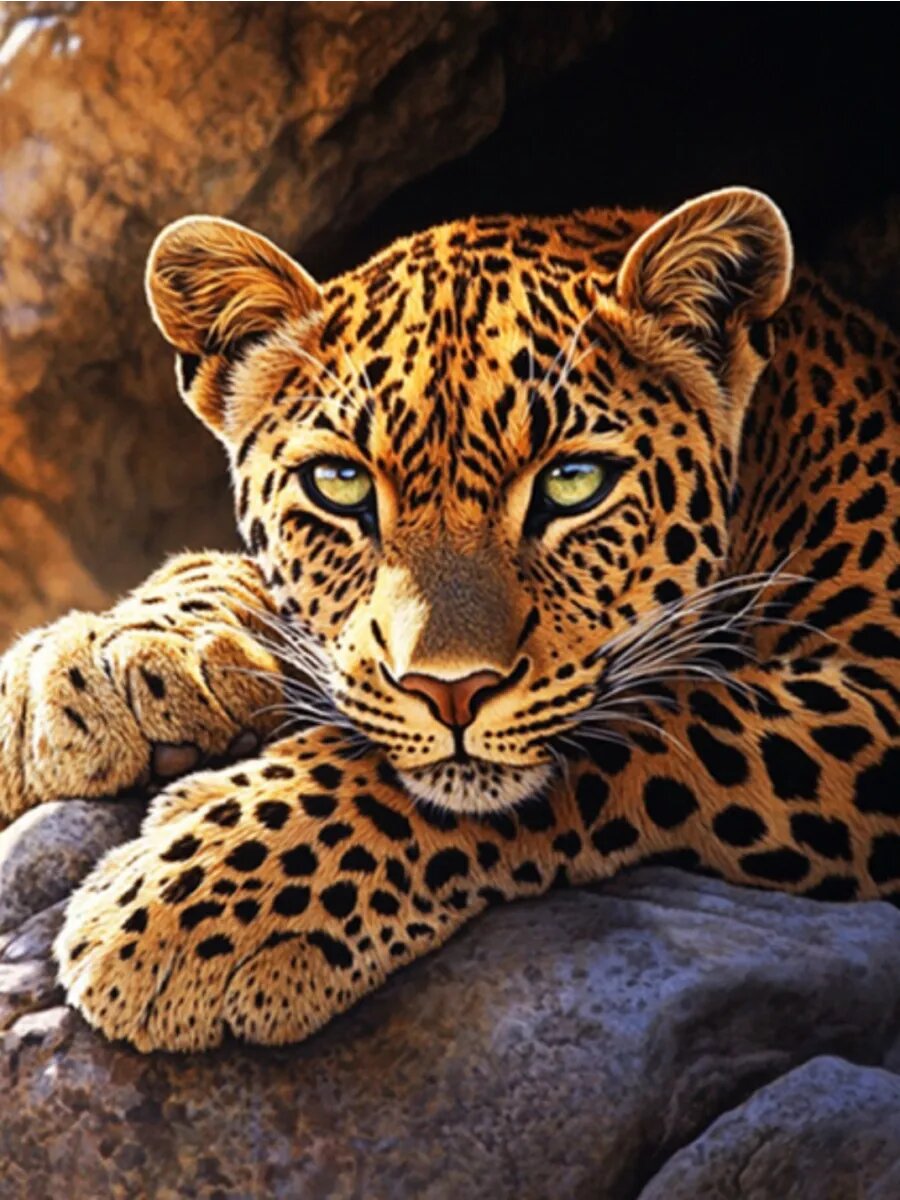 Картина по номерам леопард 40х50