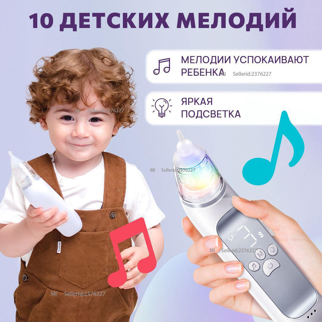 Аспиратор назальный для новорожденных, электрический соплеотсос для детей соплесос детский электронный