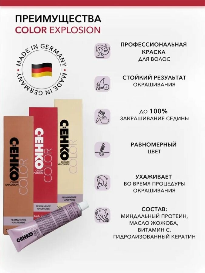 Крем-краска для волос C: EHKO Color Explosion 7/43 Светло-медный золотистый, 60 мл