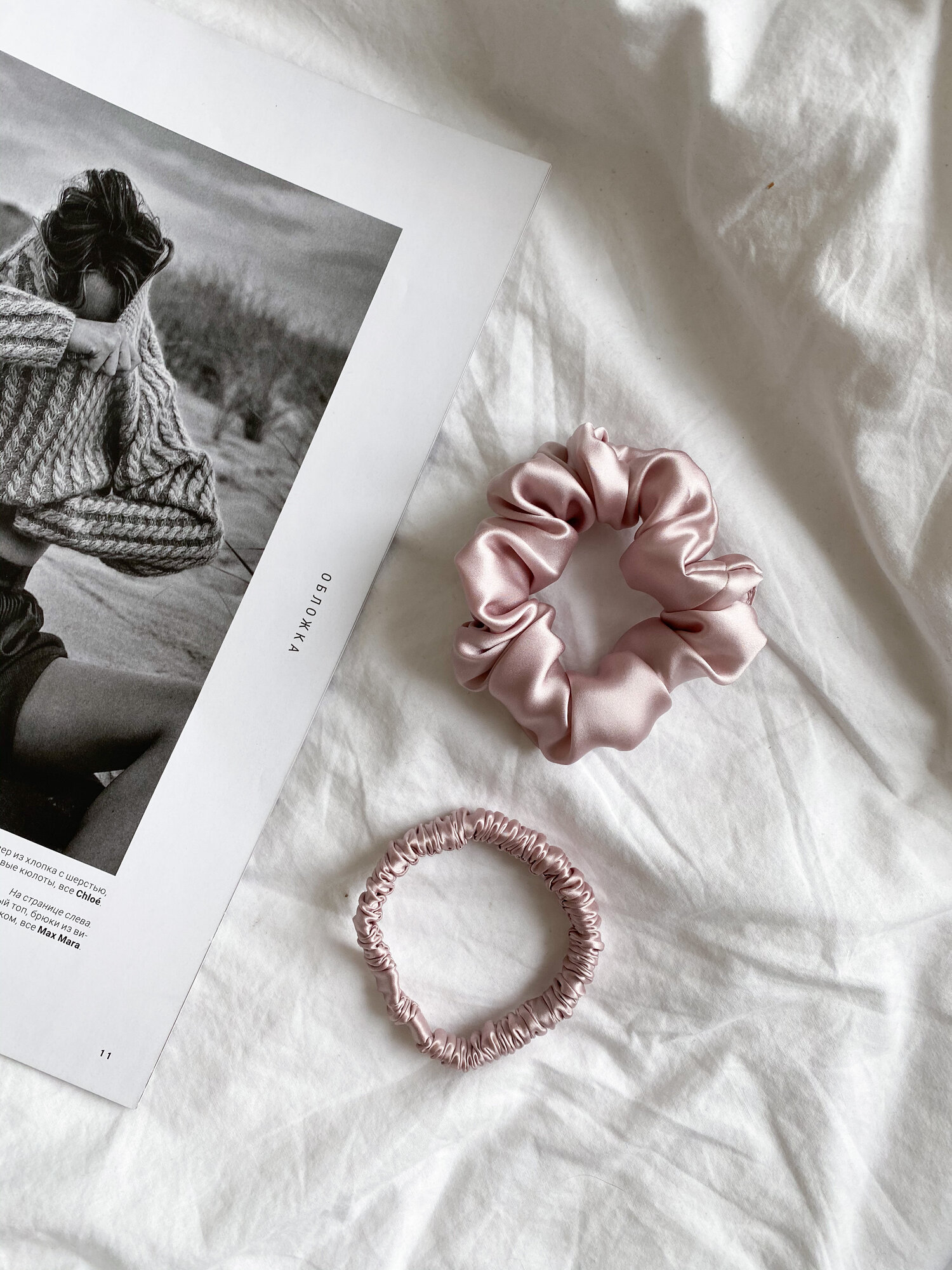 Набор из 2-х резинок для волос Mini и Standart из 100% натурального шелка