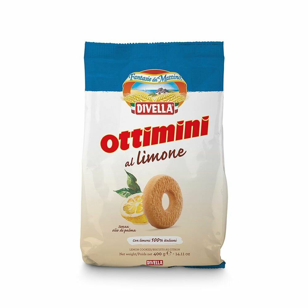 Divella печенье Оттимини лимонное 400гр