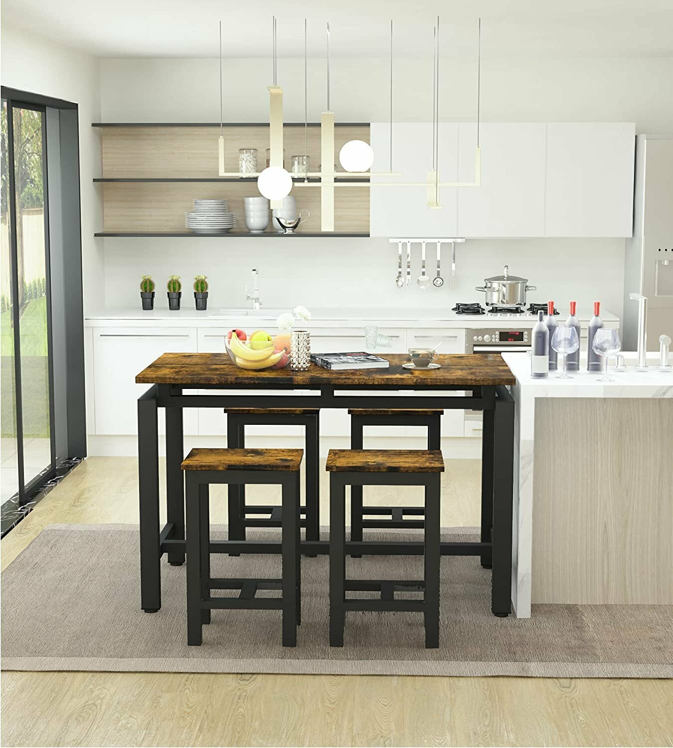 Комплект обеденной мебели Мэри стол и 4 стула в стиле Лофт