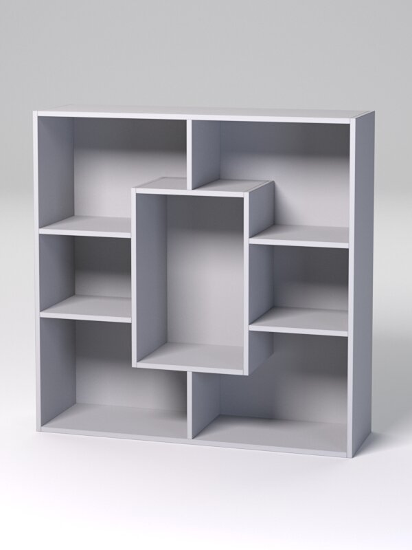 Антресоль "домашняя" для книг №1А с 7-ю ячейками (задняя стенка - ДВП), Серый