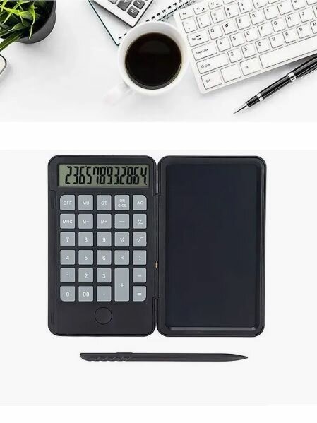Калькулятор с 6-дюймовым планшетом для письма, портативным складным умным стираемым ЖК-дисплеем