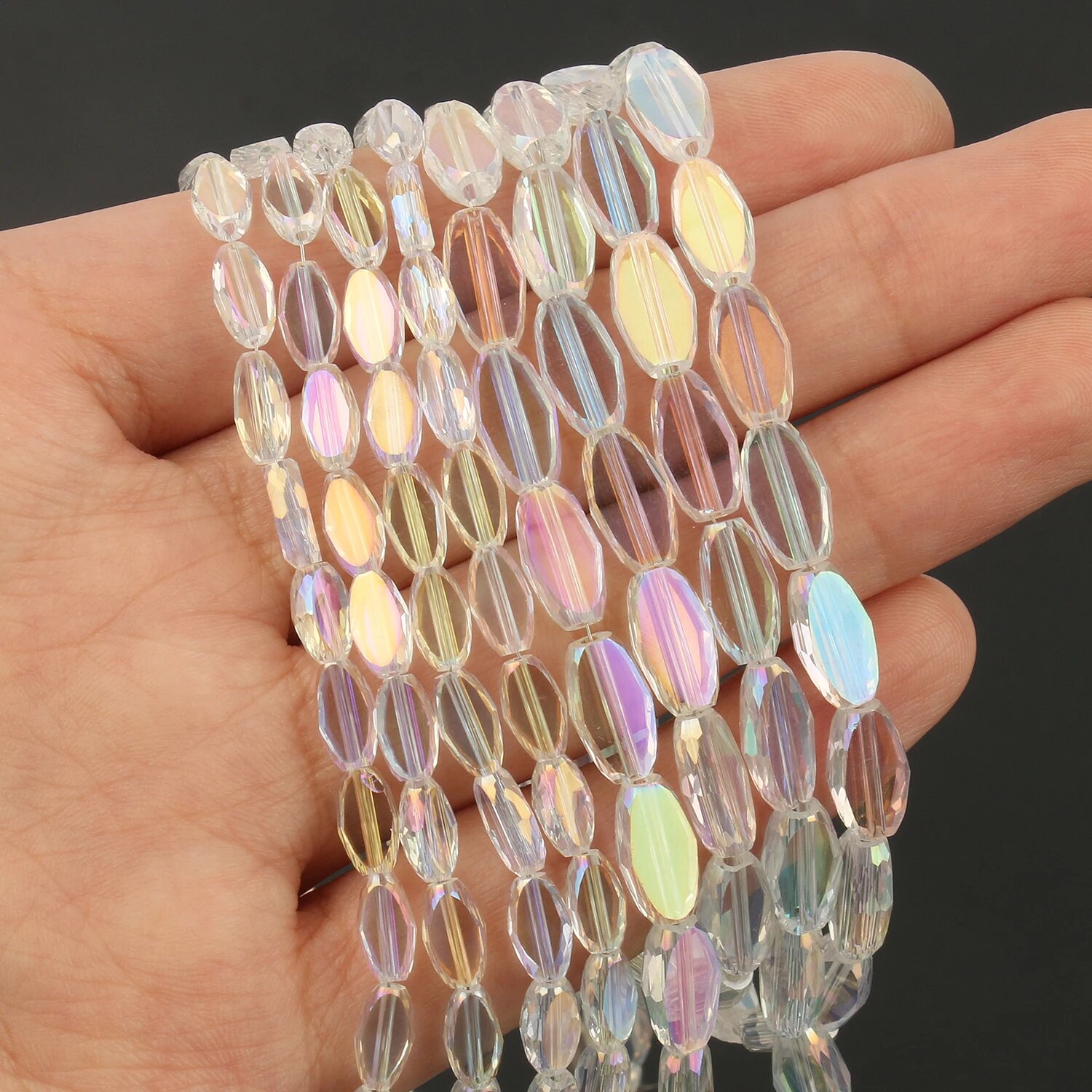 TANANTA Многоцветные прозрачные кристаллы бусины 4x8mm about60pcs, type 11