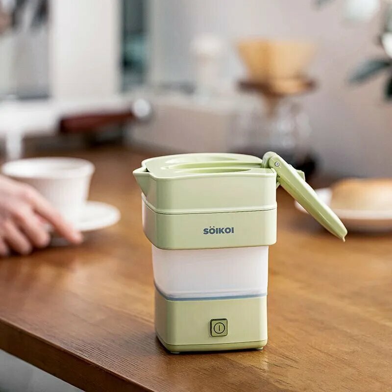 Чайник-термос F05F, индукционный, складной, силиконовый, 0,5 л, мощность 600Вт, светло-зелёный