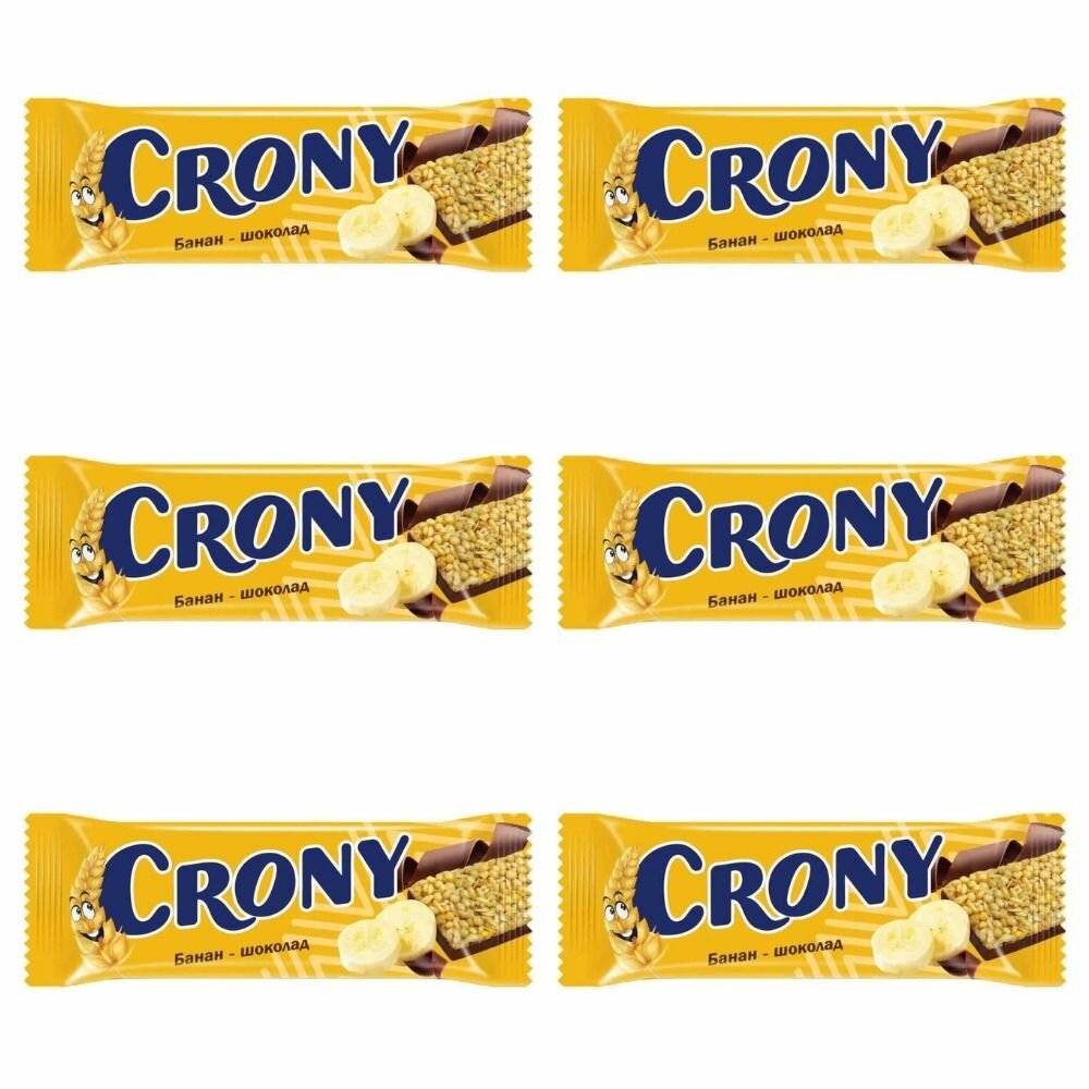 Crony Батончик-мюсли, Банан и шоколад, 50 г, 6 шт
