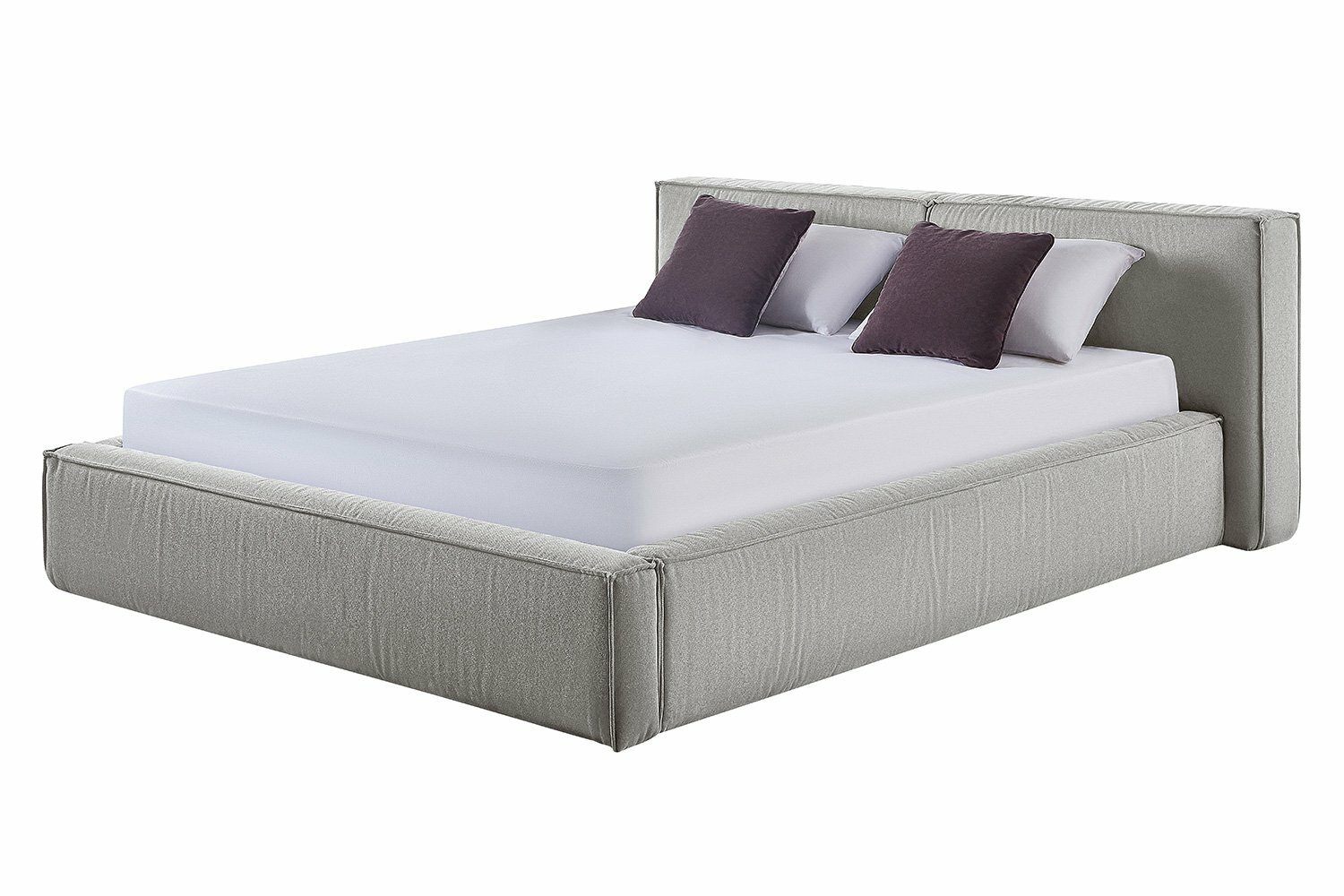 Кровать двуспальная SOLANA Casablanca, 180х200 см, серый, без основания и подъемного механизма