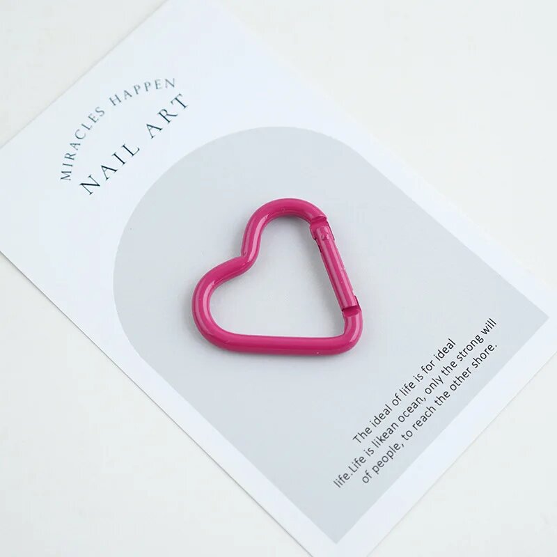 2 шт. красочный карабин в форме сердца, кольцо-крючок, брелок для ключей, зажим для самостоятельного изготовления ювелирных изделий, разъем, пряжки, аксессуары