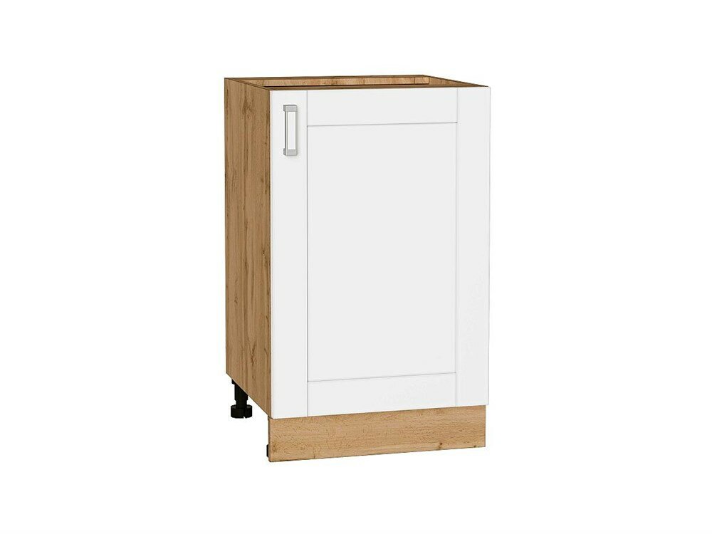 VVT Шкаф нижний с 1-ой дверцей Лофт Дуб Вотан, White Silk, 500 В*Ш*Г 816*500*480, фасад МДФ White Silk, корпус Дуб Вотан White Silk