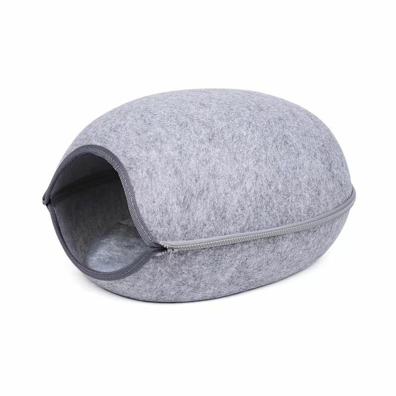 Круглое войлочное гнездышко для домашних животных съемное и моющееся Закрытая лежанка домик для кошек