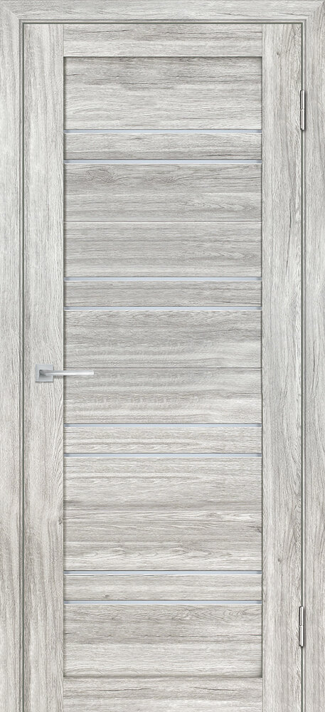 Дверь Stabile Porte Лайт-19 nanotex сан-ремо серый стекло белый сатинат 200*80