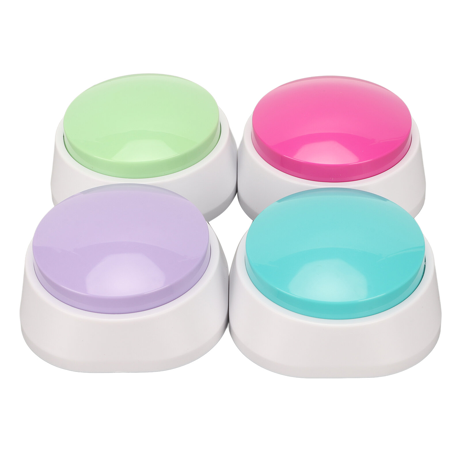 4 кнопки для записи голоса для общения и дрессировки собак. Нажмите, чтобы записать звук. Прочные интерактивные игрушки-пищалки.